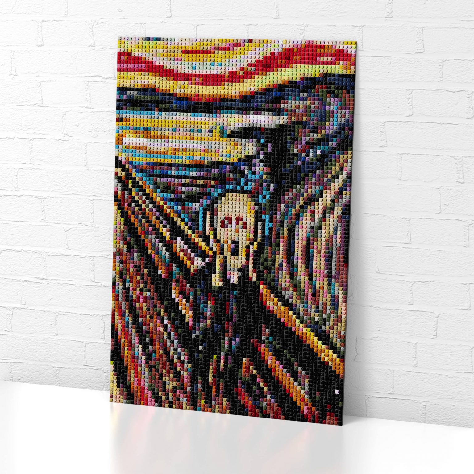 The Scream Pixel Art Brick Mosaic