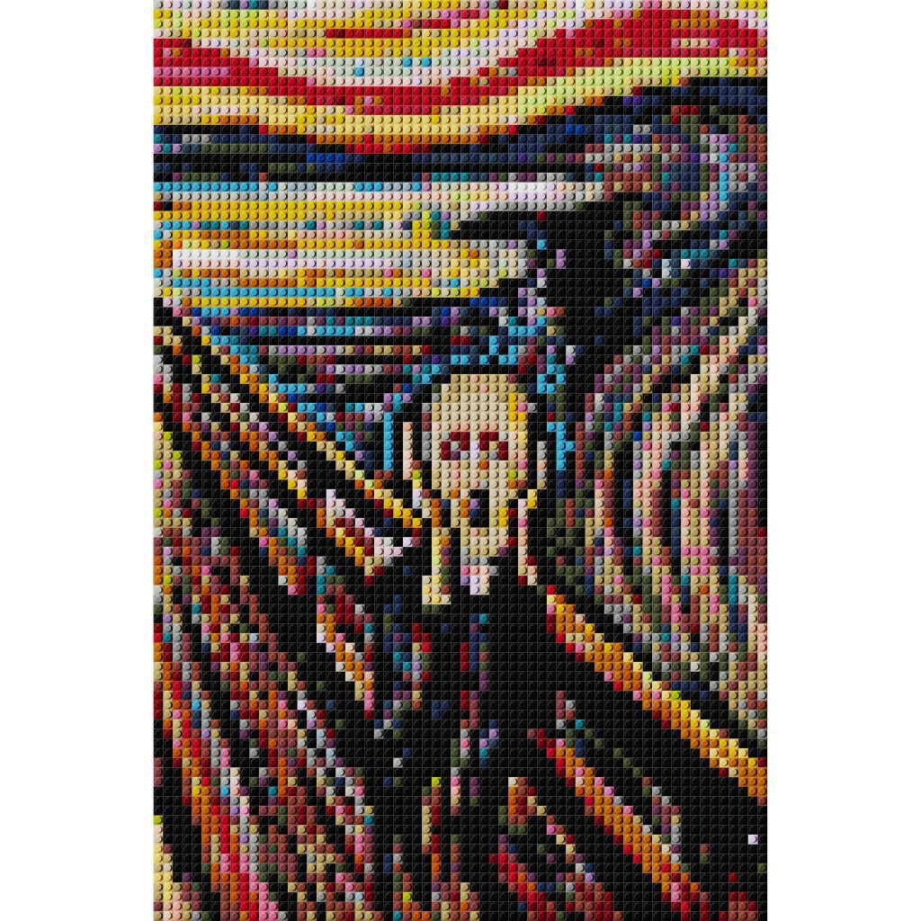 The Scream Pixel Art Brick Mosaic