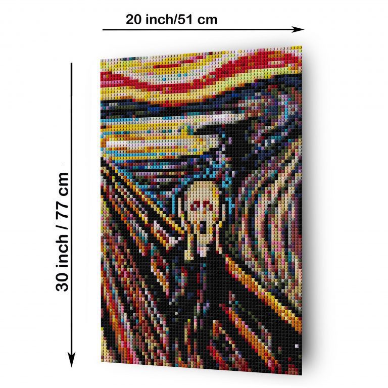 The Scream Pixel Art Brick Mosaic