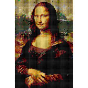 Mona Lisa Pixel Art Brick Mosaic