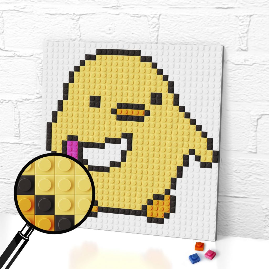Duck / Chick With Knife Meme Pixel Art Brick Mosaic