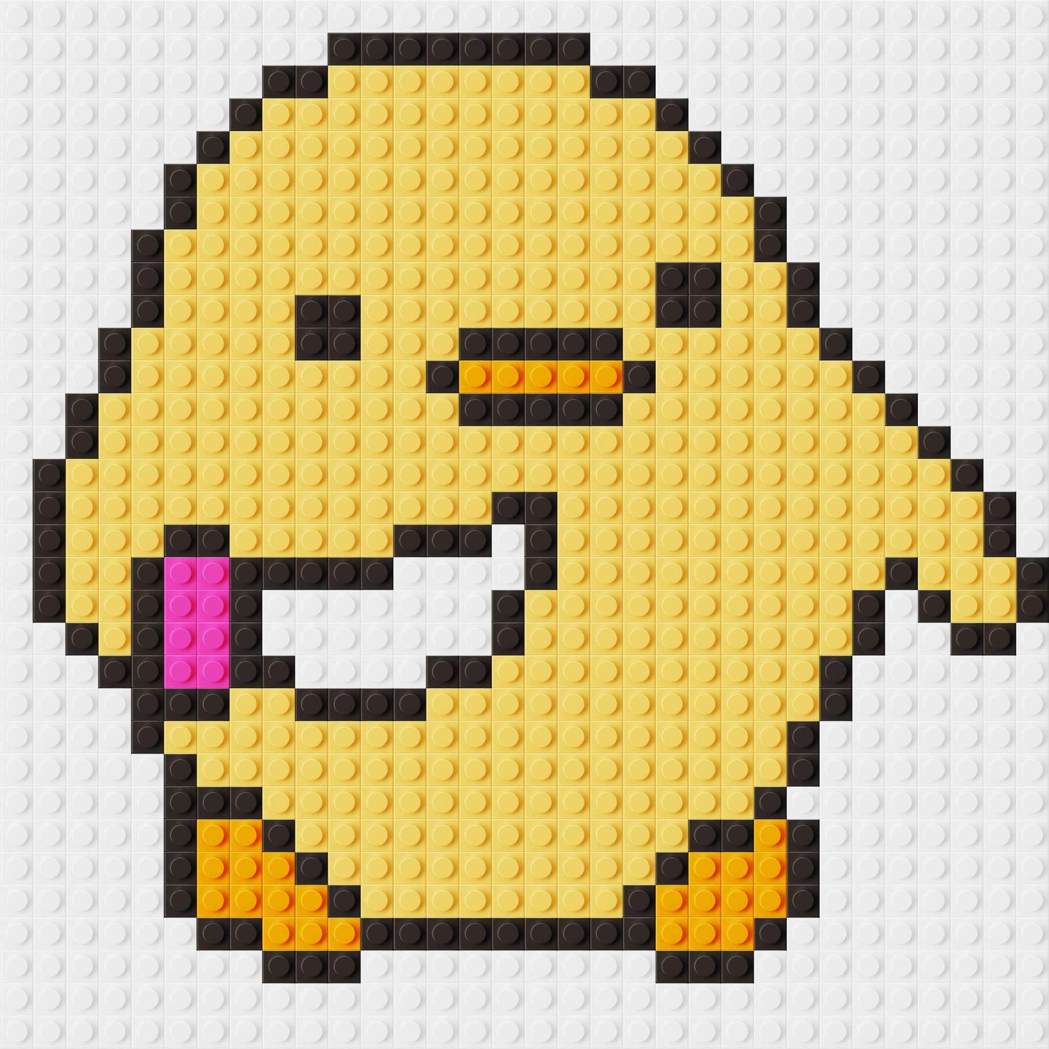 Duck / Chick With Knife Meme Pixel Art Brick Mosaic