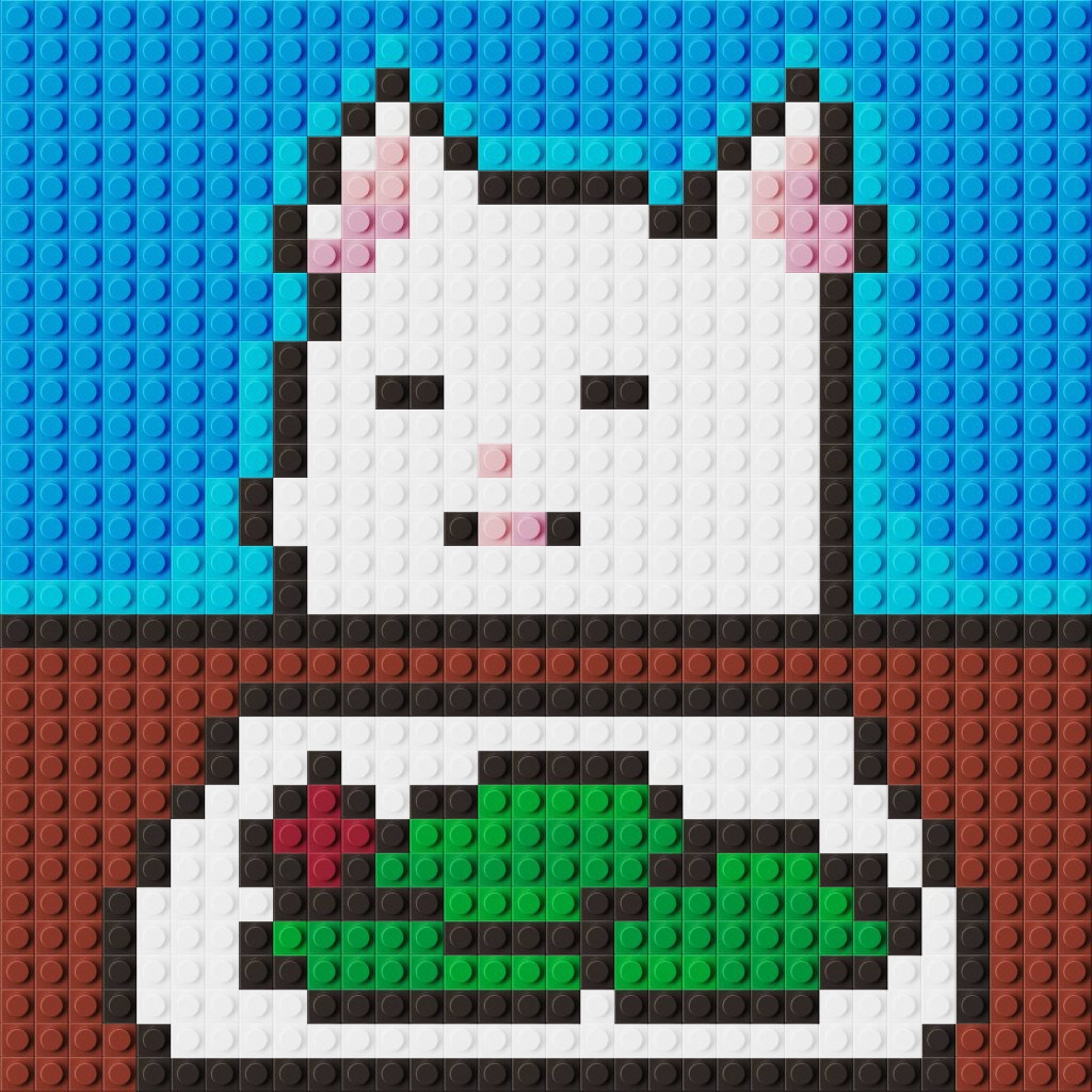 Confused Cat Meme Pixel Art Brick Mosaic