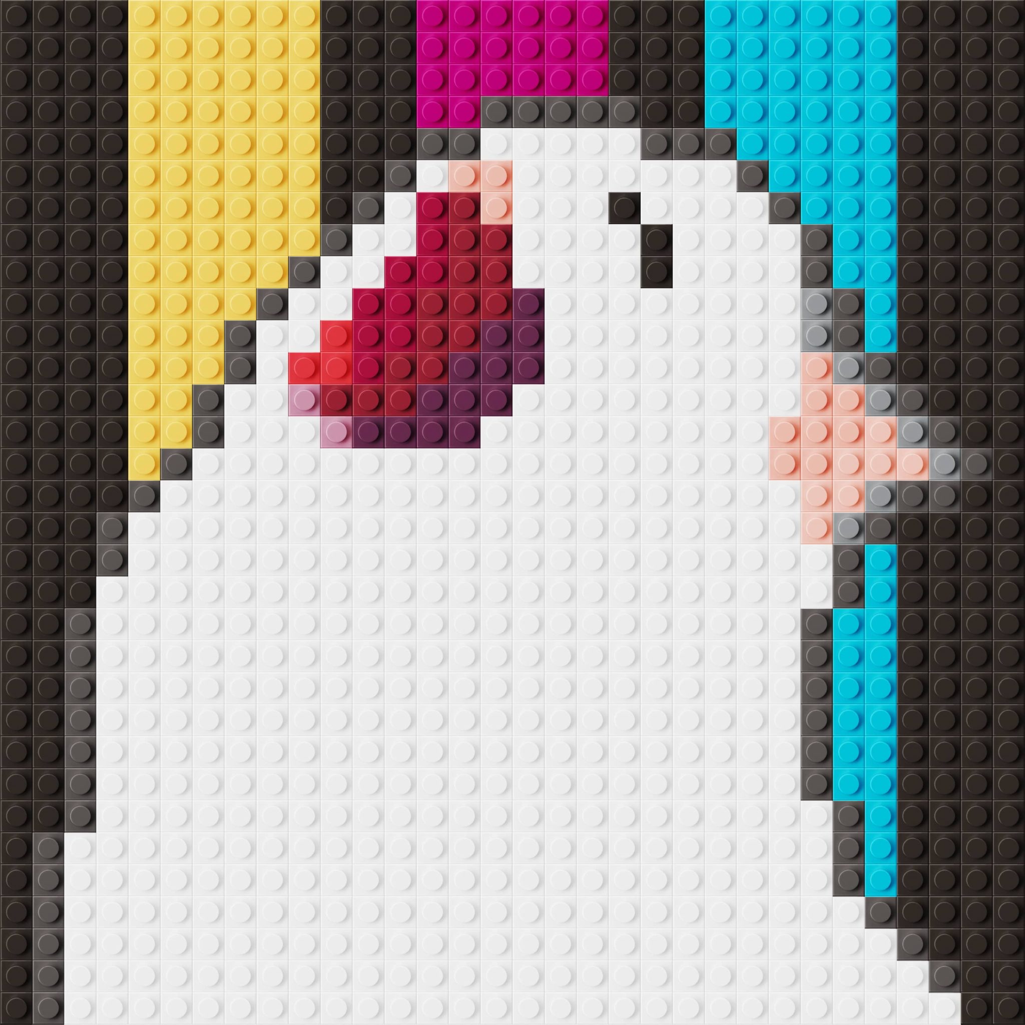 Malow Cat or Thurston Waffles Meme Pixel Art Brick Mosaic