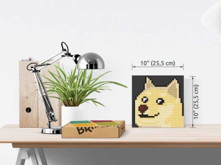 Doge Meme Pixel Art Brick Mosaic